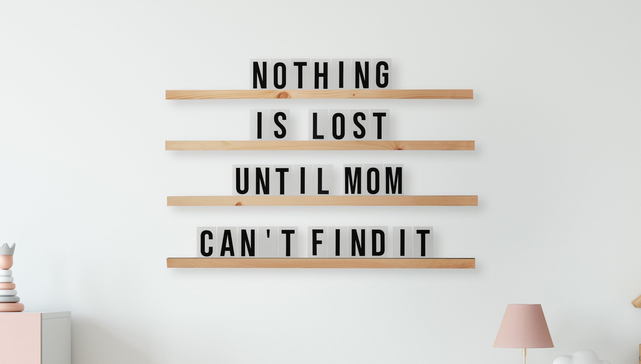 Personalized Wooden Letter Shelf Set – Modern Rustic Changeable Quote ...